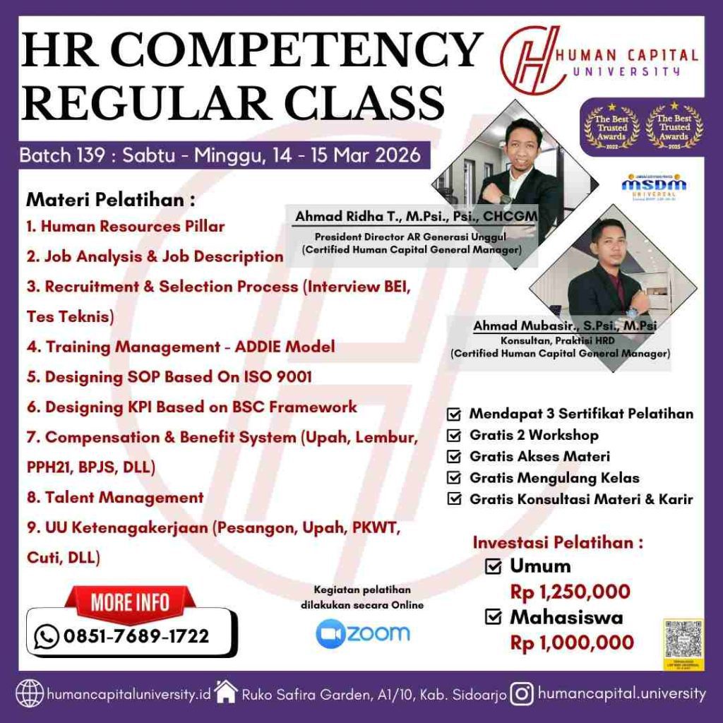 Pelatihan dan Sertifikasi HR Human Capital University